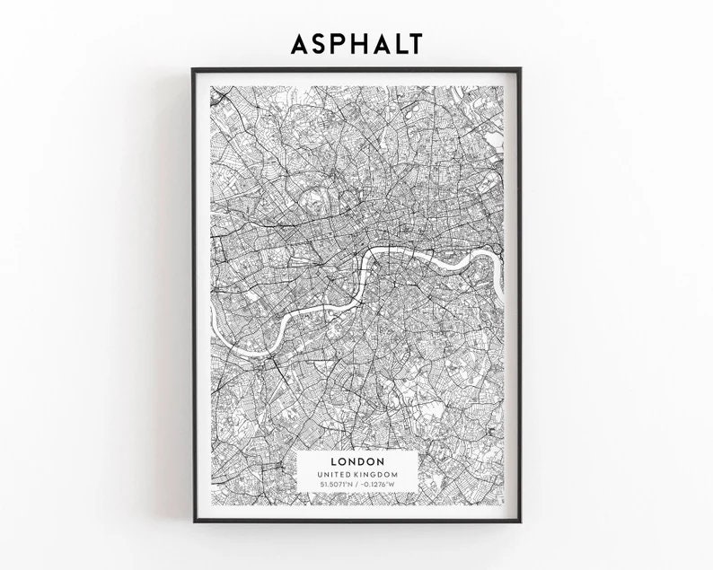 MODERN Any City Map, Custom Map, Custom Map Poster, Any City ...