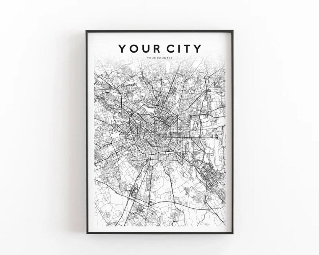 CHARLIE I Any City Map, Custom Map, Custom Map Poster, Any City, Any ...