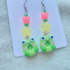 Frog Earrings Quirky Jewelry Kawaii Frog Accessories Kidcore Jewelry ...