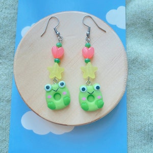 Frog Earrings Quirky Jewelry Kawaii Frog Accessories Kidcore Jewelry ...