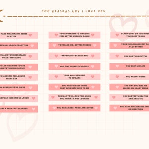 100 Reasons Why I Love You Printable, Love Jar, Gift for Significant ...