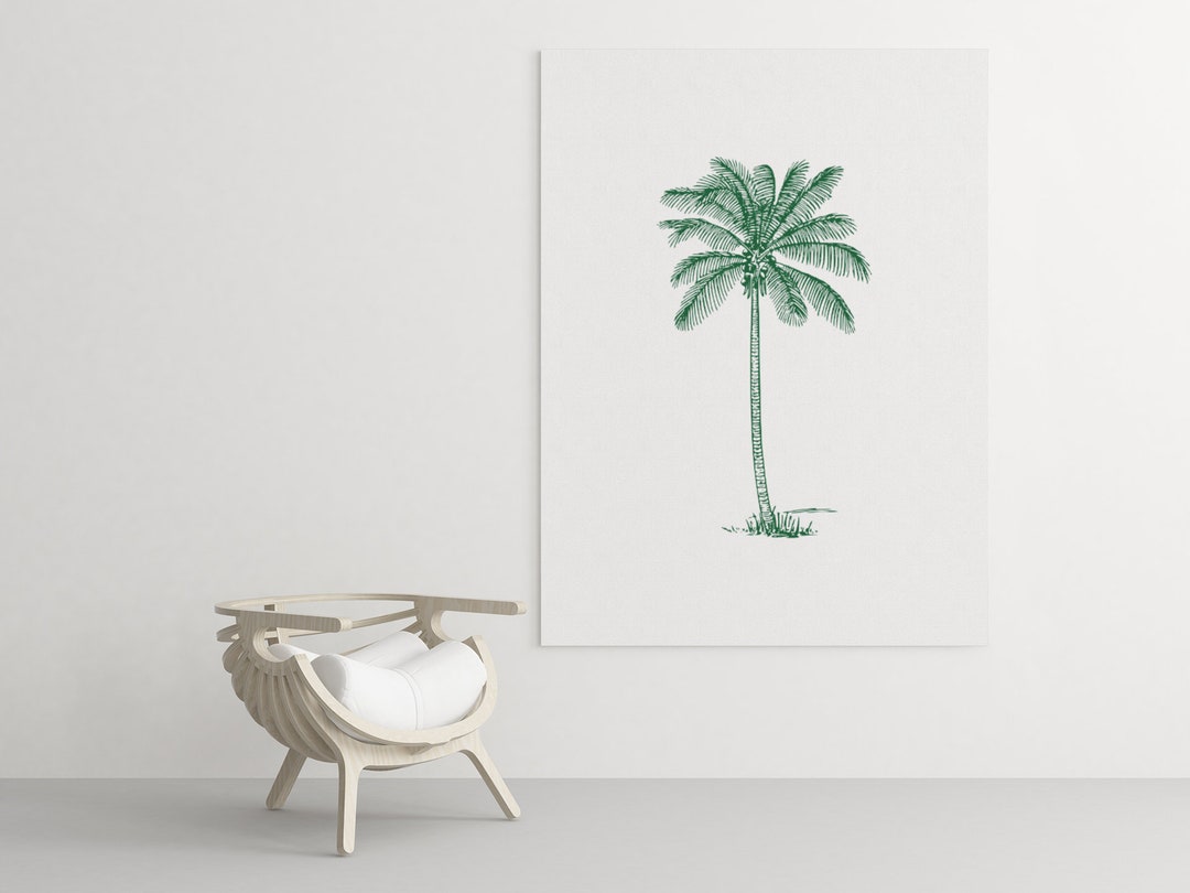 Minimalist Palm Tree Digital Art Print - Modern Wall Decor for Home or ...