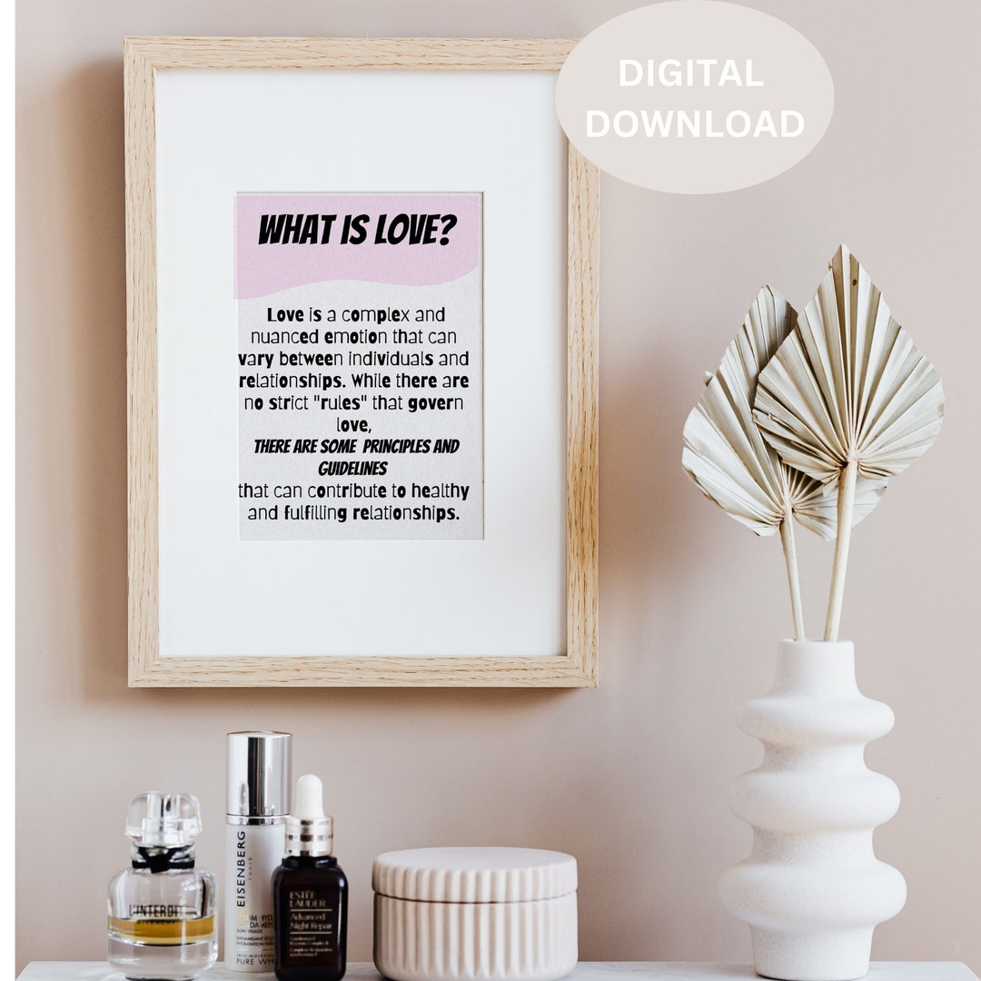 What is Love Printable Art, Love Definition, Quote Wall Art ...