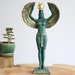 Handmade Egyptian Goddess Isis Statue, Green Resin Decor (34 Cm) - Etsy