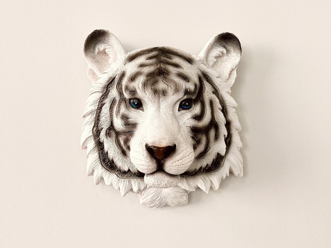 Handmade White Tiger Head Wall Decor: Resin Animal Figurine - Etsy UK