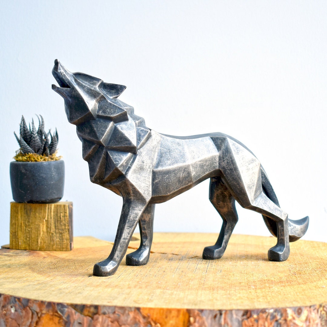 Cubic Wolf Statue ,animal Sculpture, Animal Figure ,home Decor, Art ...