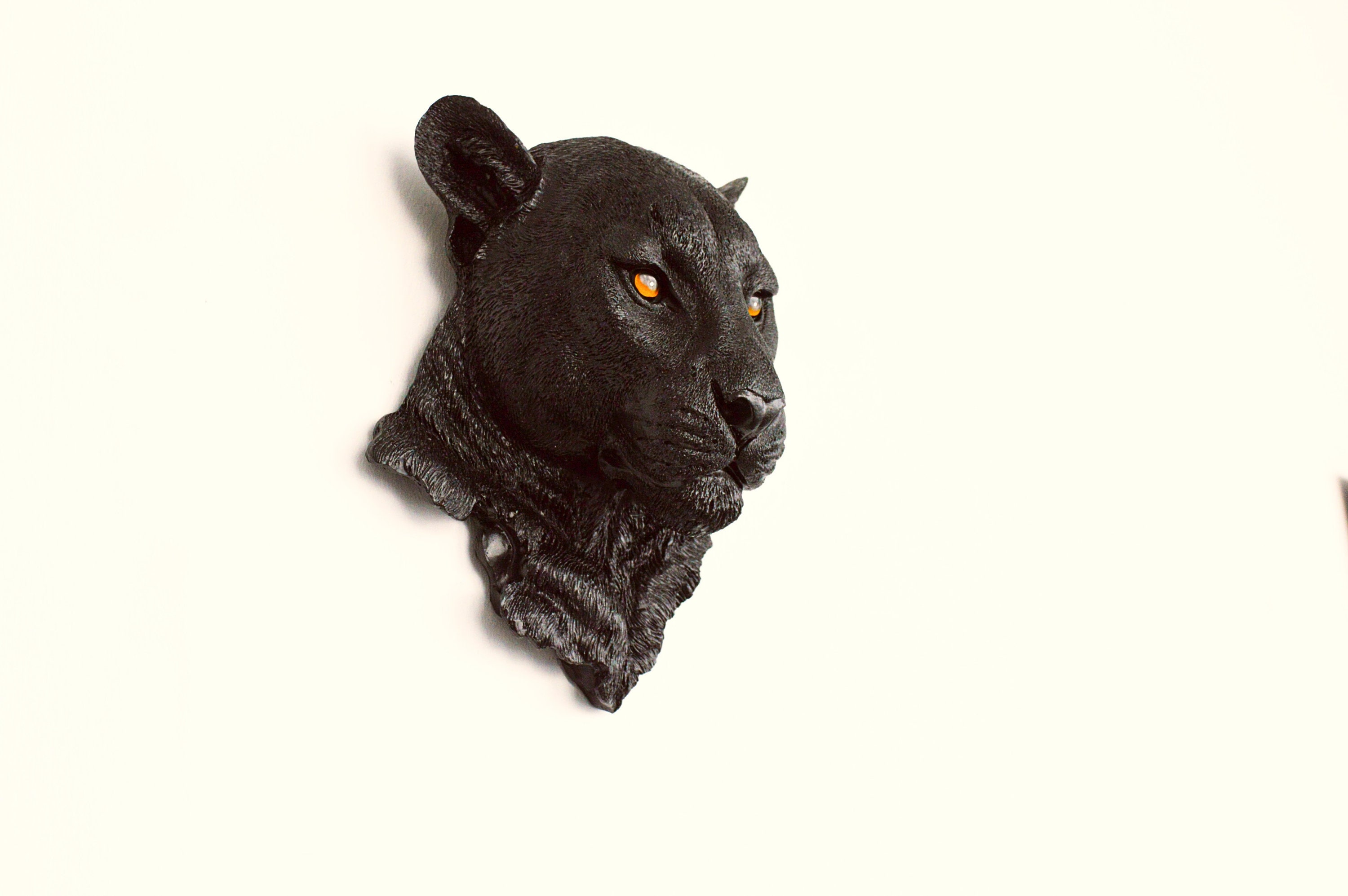 Black Puma Wall Decor / Puma Head Wall Decor / Animal Figurine - Etsy