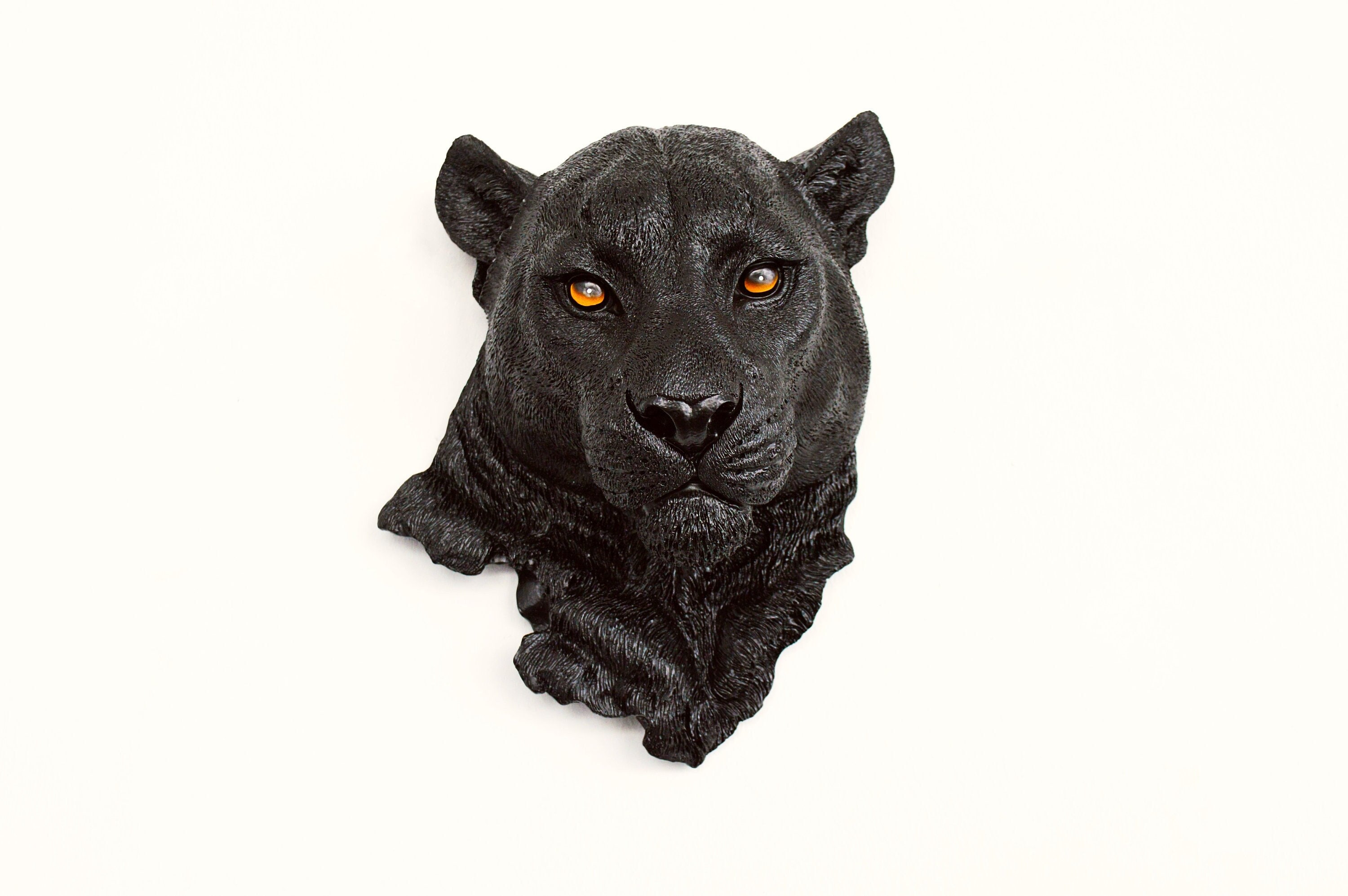 Black Puma Wall Decor / Puma Head Wall Decor / Animal Figurine - Etsy
