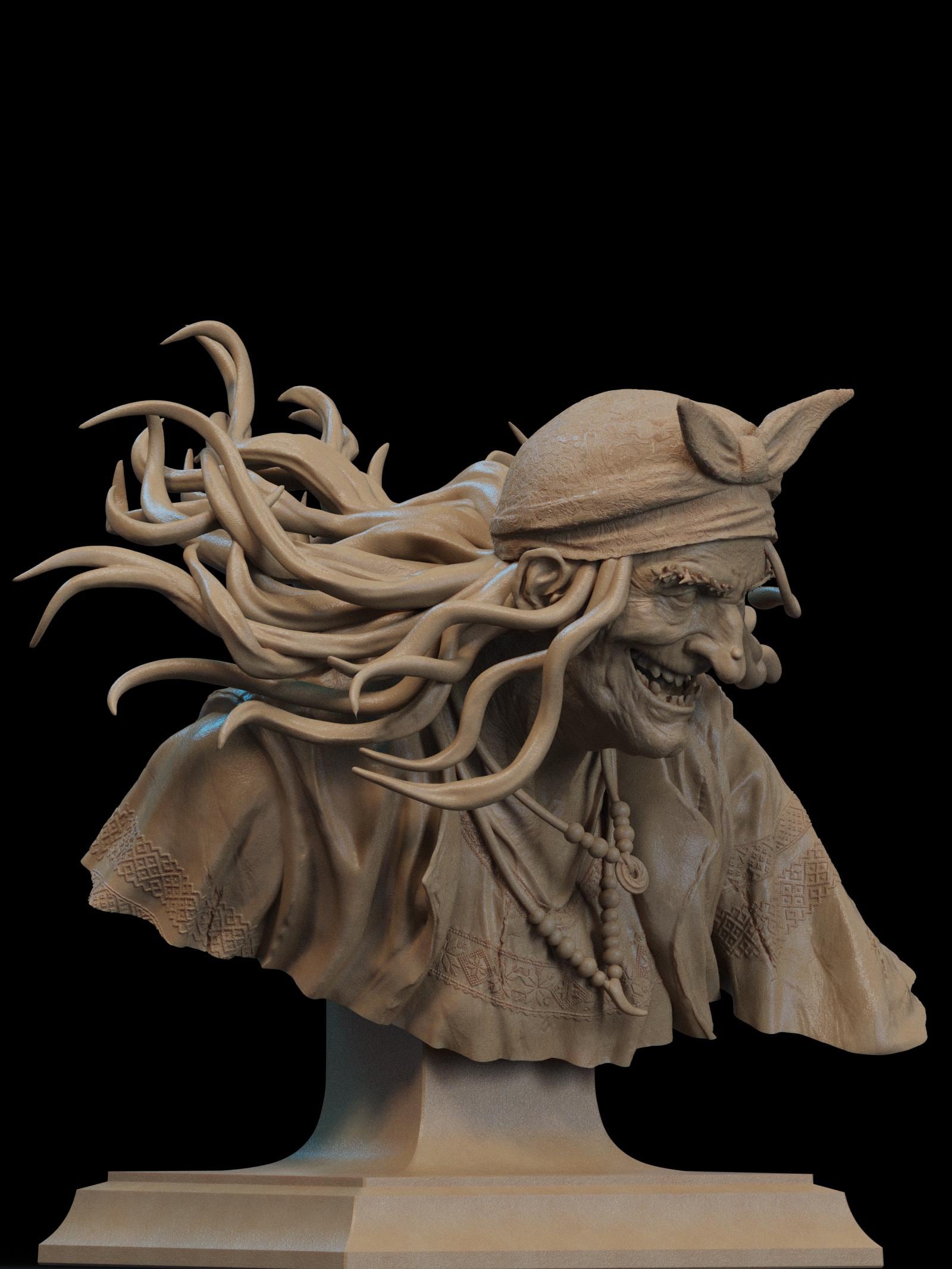 Baba Yaga Inspired Statue / Slavic Witch Fan-made Figure / Hand-painted ...
