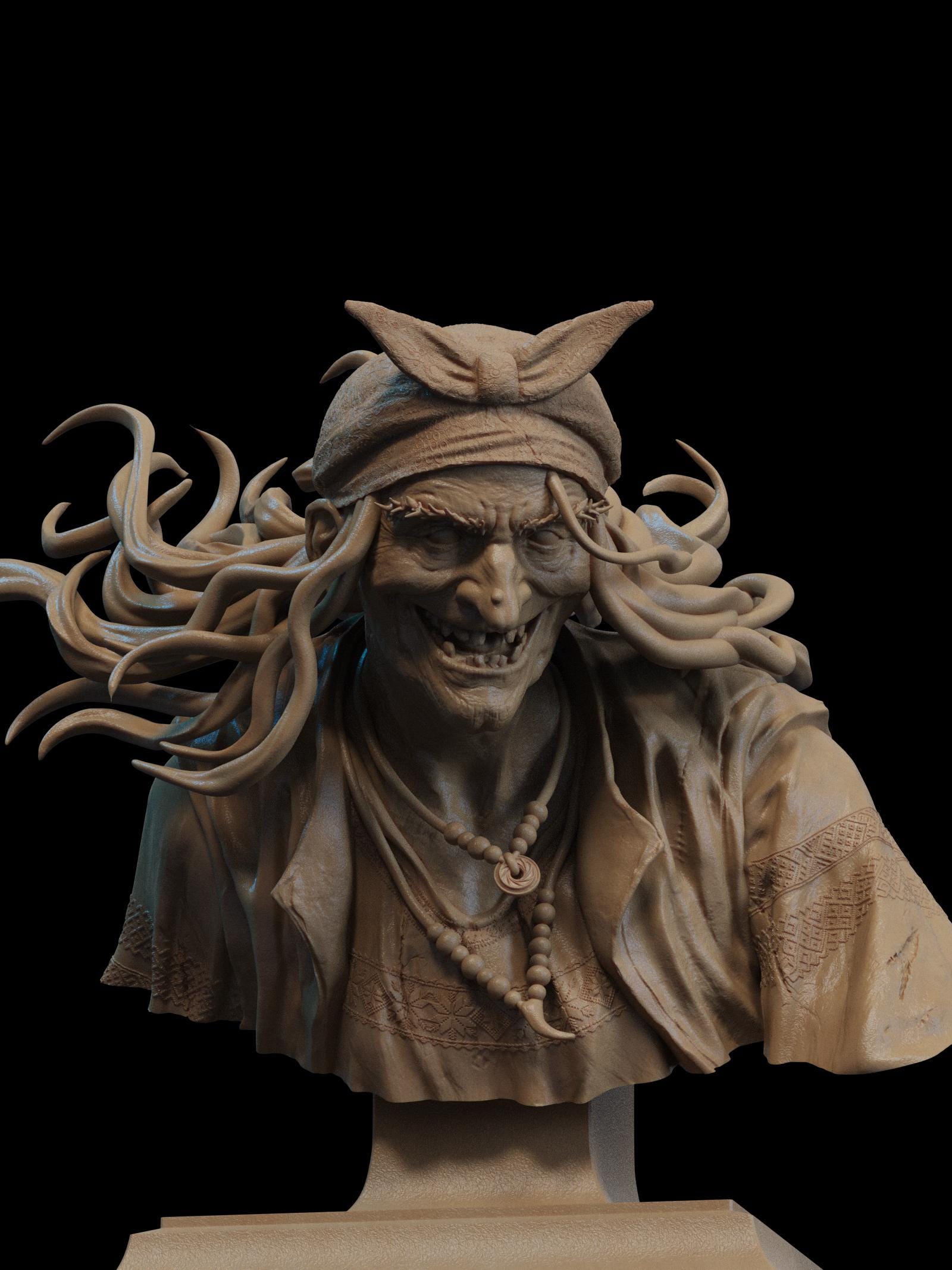 Baba Yaga Inspired Statue / Slavic Witch Fan-made Figure / Hand-painted ...