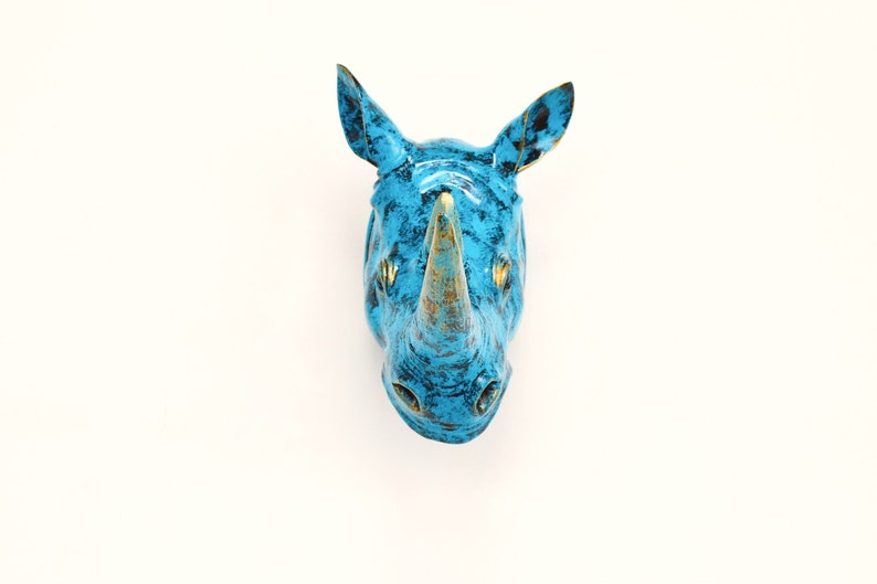 Rhino Wall Decor / Rhino Head Wall Decor / Animal Figurine / Elegant ...