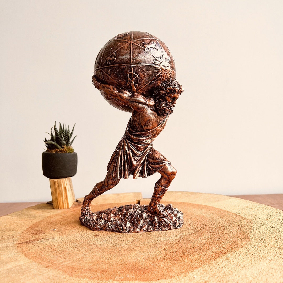 12in Ancient Greek Atlas Statue, Atlas Sculpture, Greek Statue, Large ...