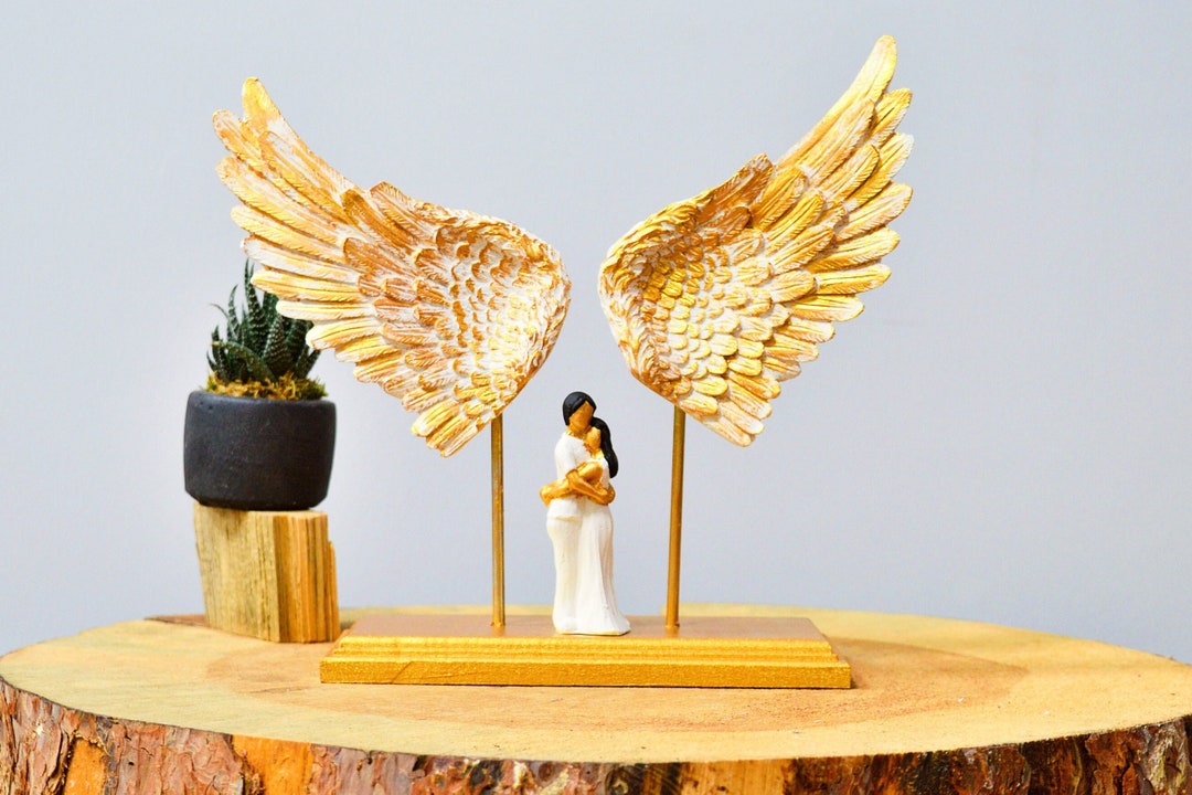 Vintage Angel Wings and Embracing Lovers Sculpture Handmade Statue - Etsy
