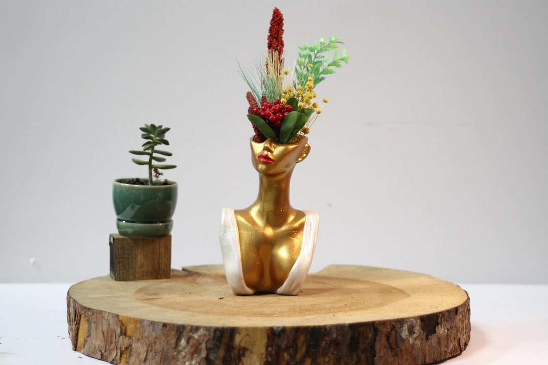Lady Head Vase Woman Face Shaped Vase - Etsy