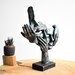 See No Evil Mask Sculpture: Modern Blue Resin Home Decor (11.42 Inches ...