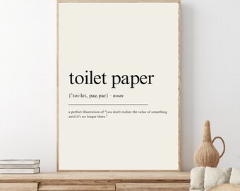 Toilet Paper Definition Printable, Bathroom Printable, Bathroom Quote ...