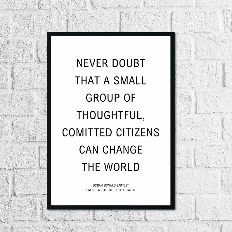 West Wing Poster - Josiah Bartlett, President Poster, Quotes, Print ...