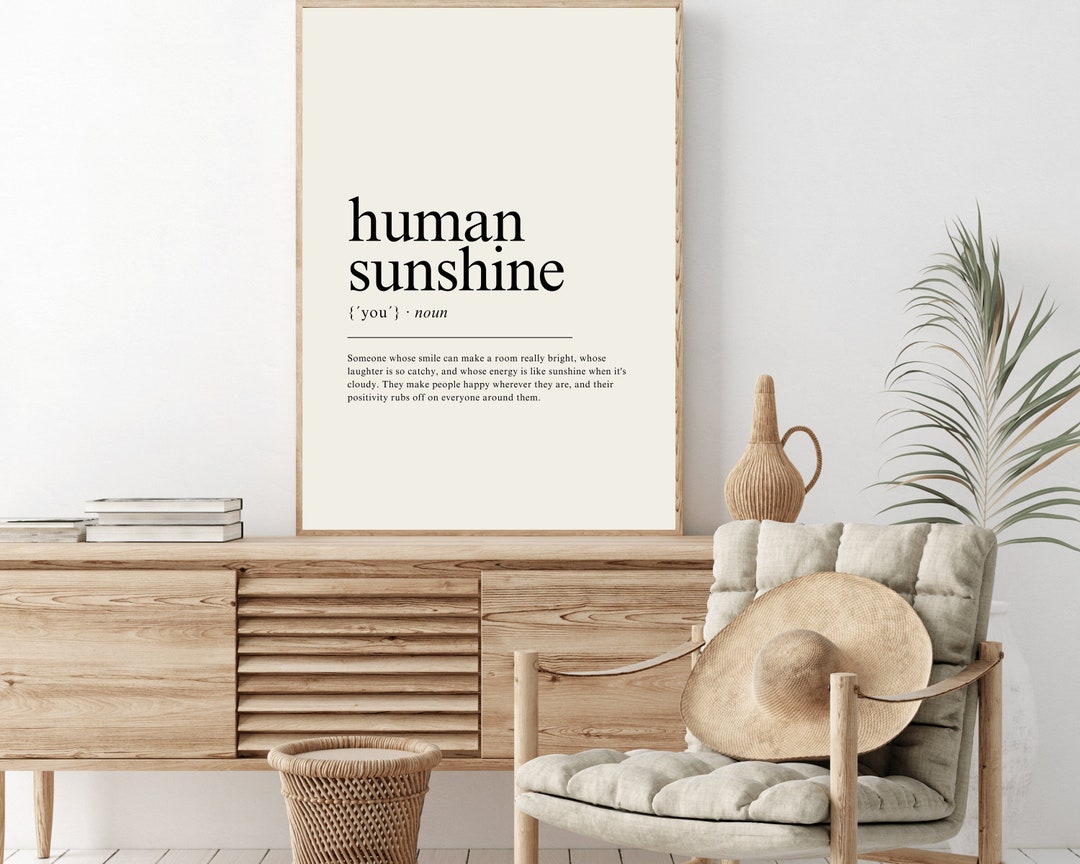 Human Sunshine Definition Print, Dictionary Print, Minimalist Poster ...