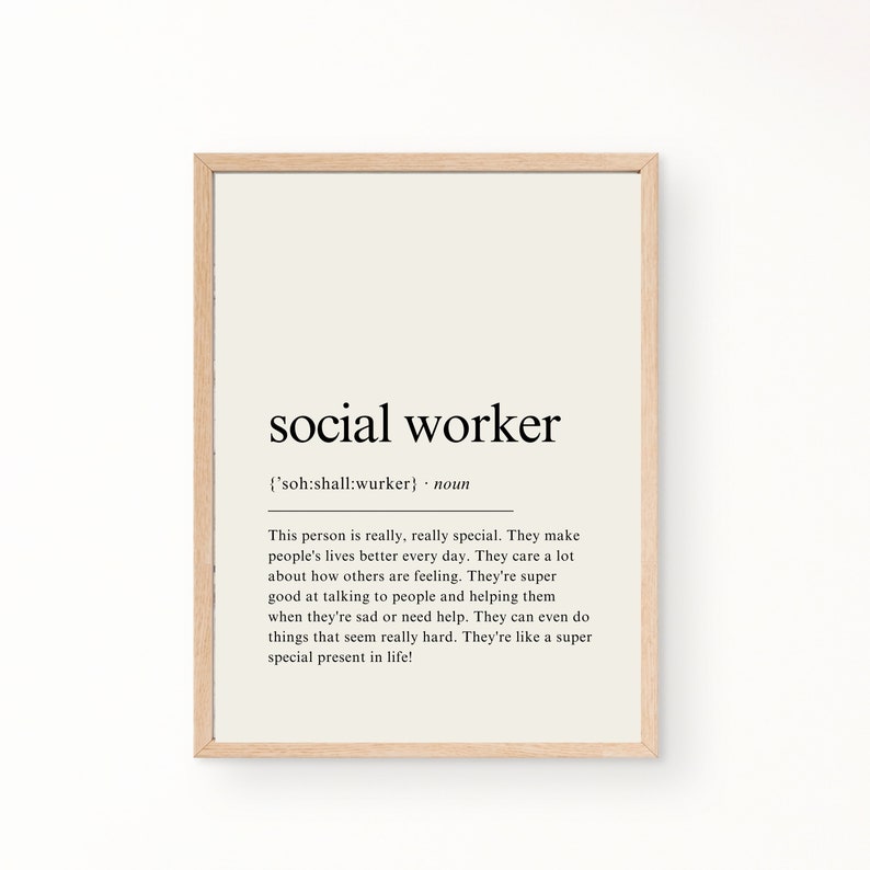 Social Worker Definition Print, Social Worker Gifts, Social Work Gift ...
