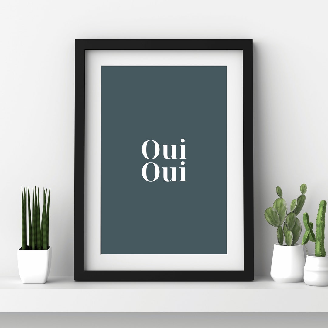 OUI OUI Wall Art, Set of 10 Bathroom Decor, Living Room Art, French ...