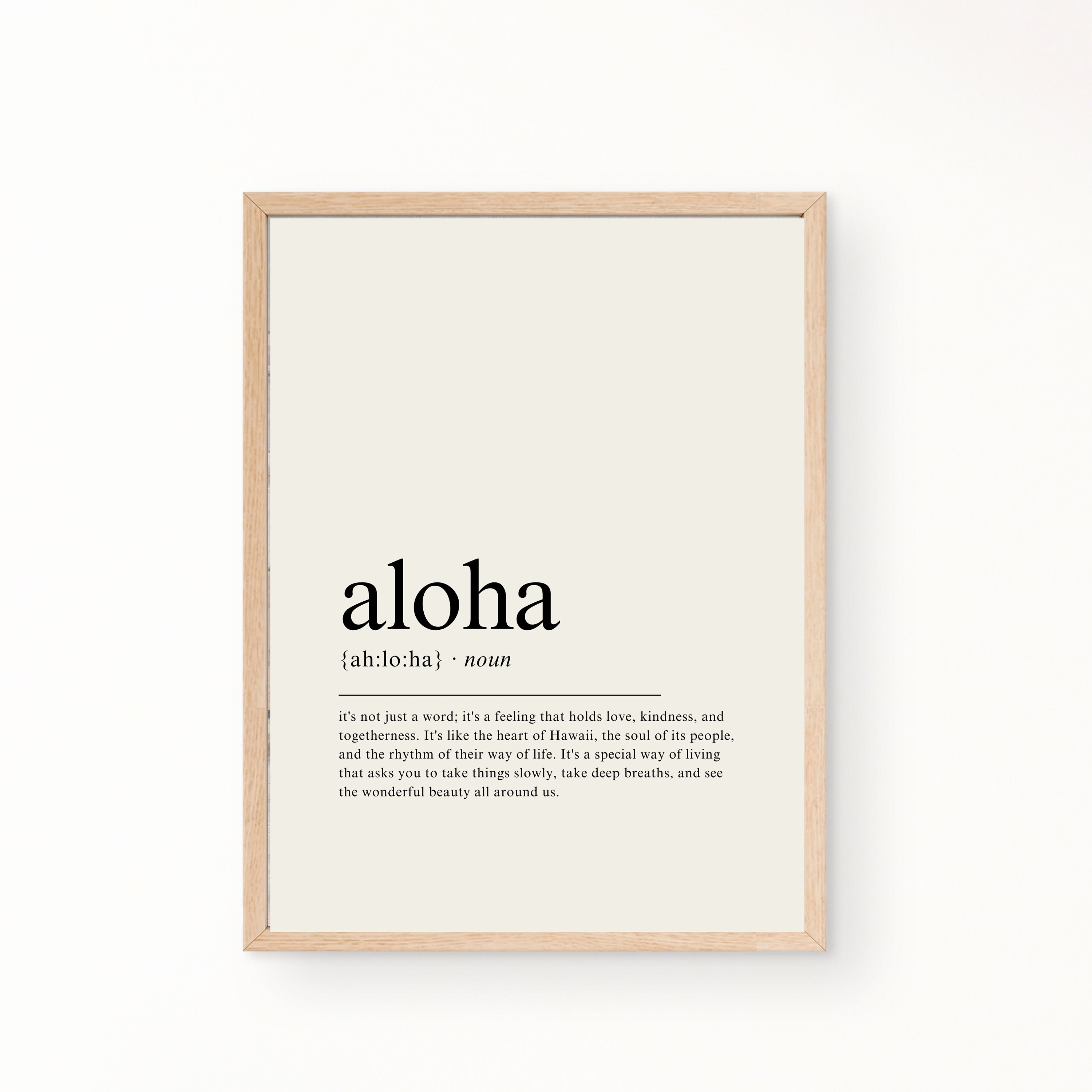 Aloha Definition Print, Aloha Quote Print, Wall Decor, Aloha Wall Art ...