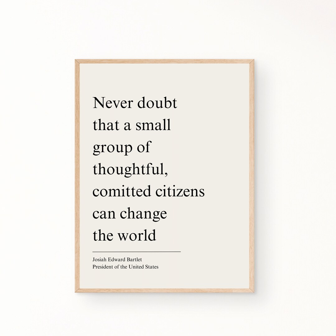 West Wing Poster - Josiah Bartlett, President Poster, Quotes, Print ...