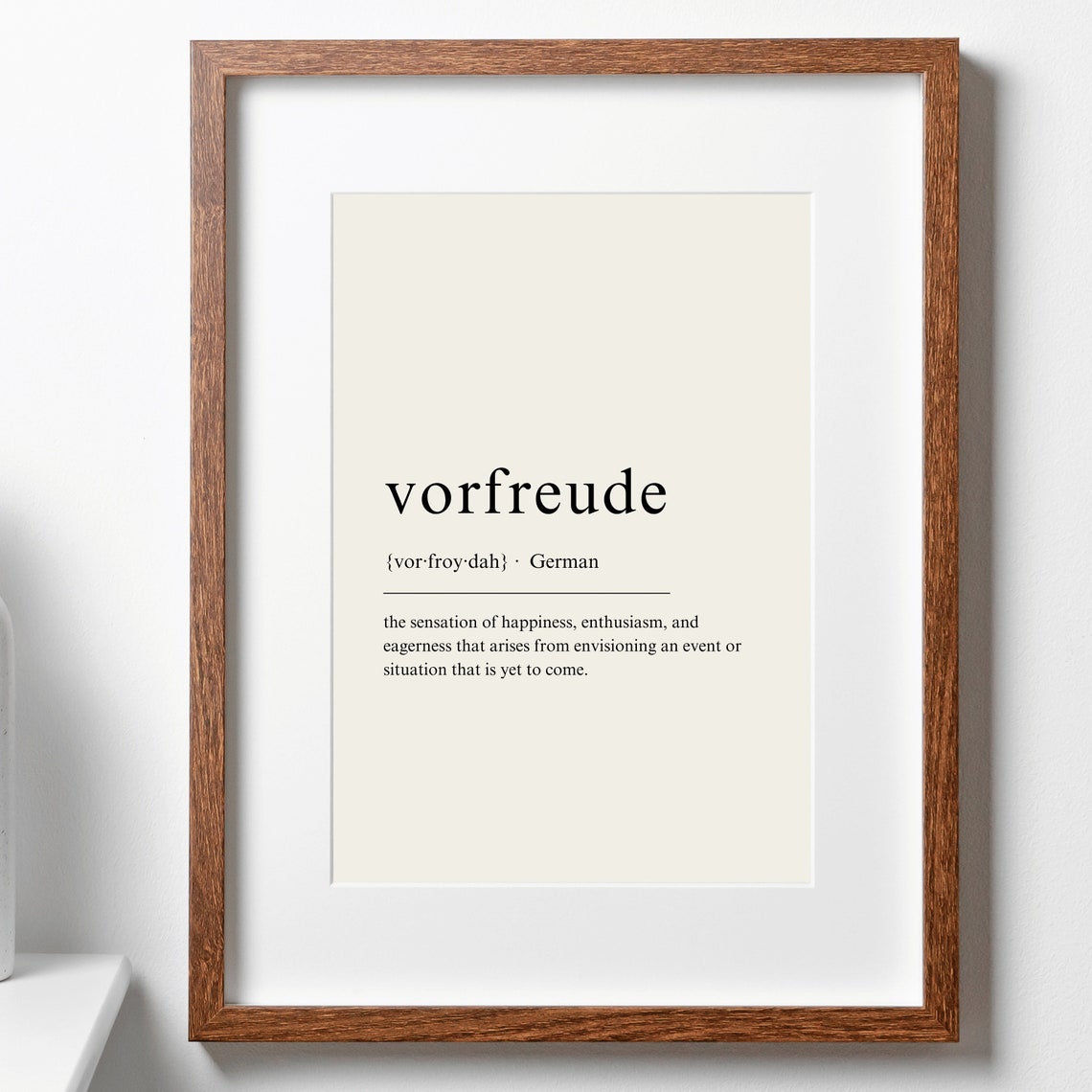 Vorfreude German Definition Printable, German Definition Print, German ...