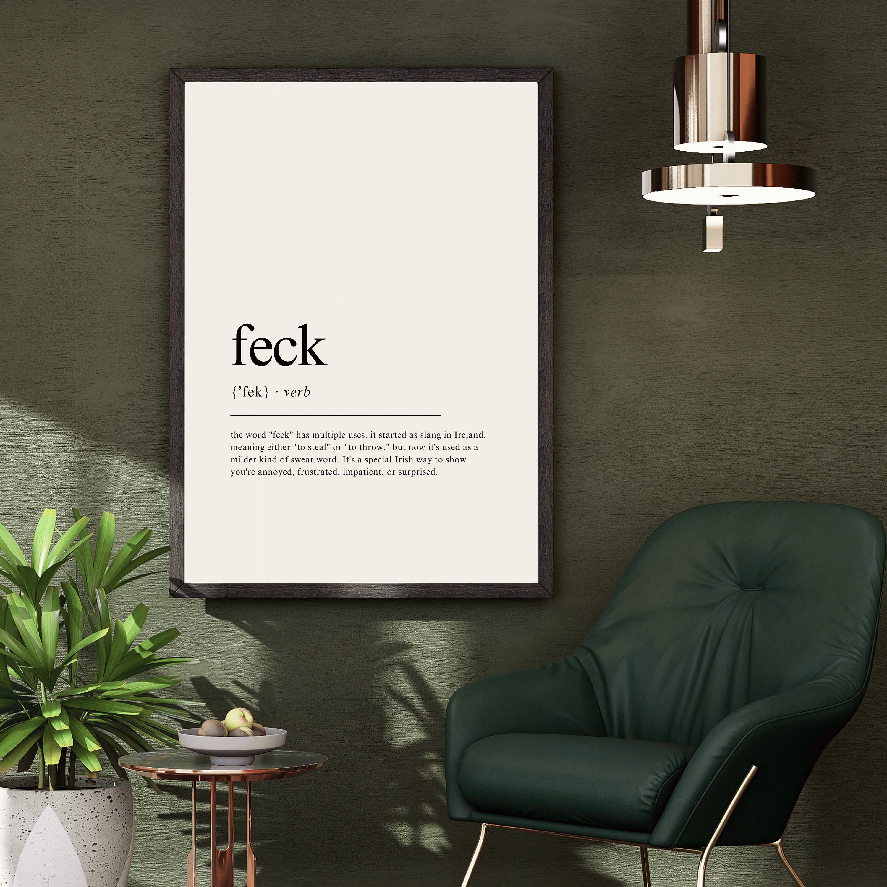 Feck Irish Definition Print, Irish Gift, Ireland Gifts, Ireland Print ...