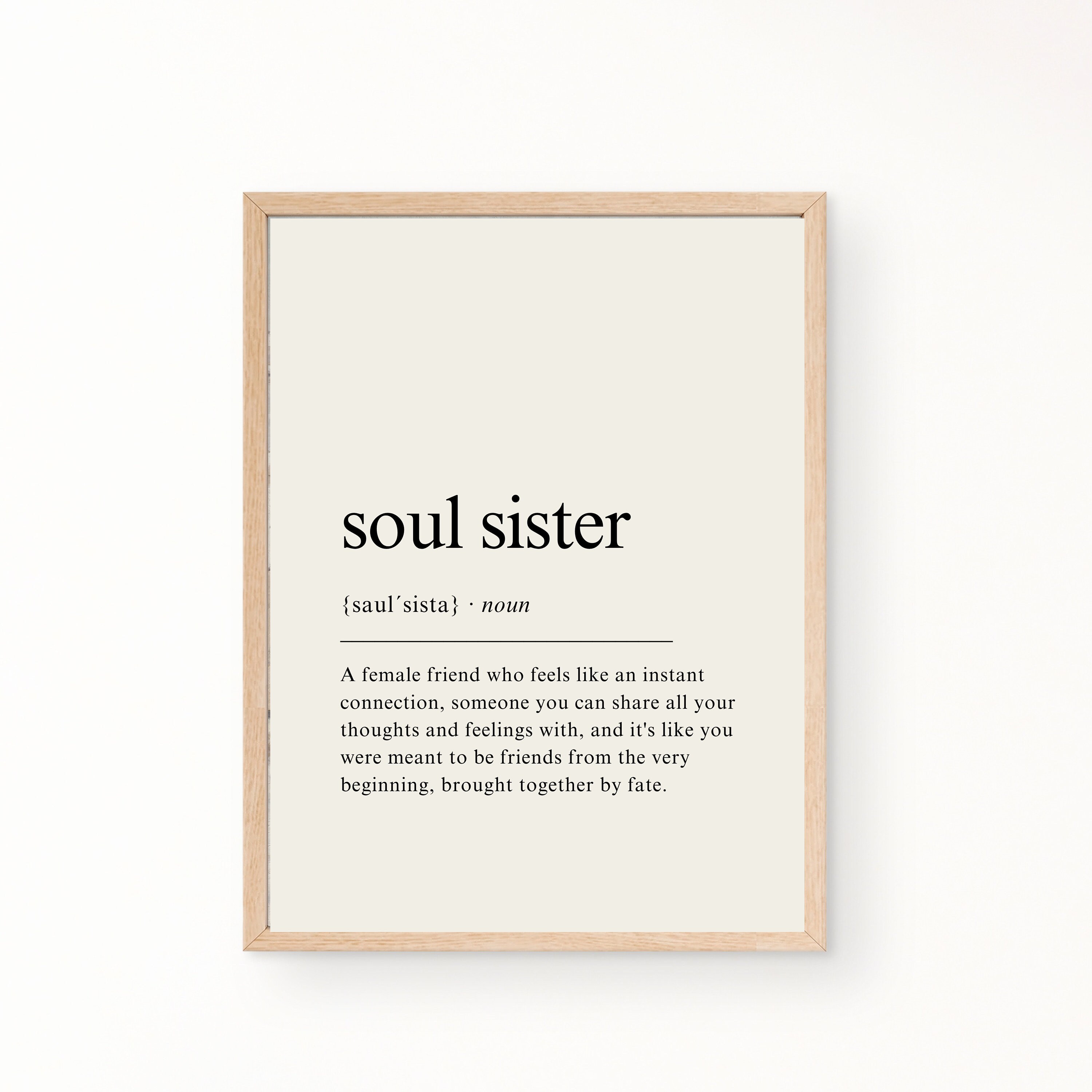 Soul Sister Definition Meaning, Printable Wall Art, Soul Sister Print ...