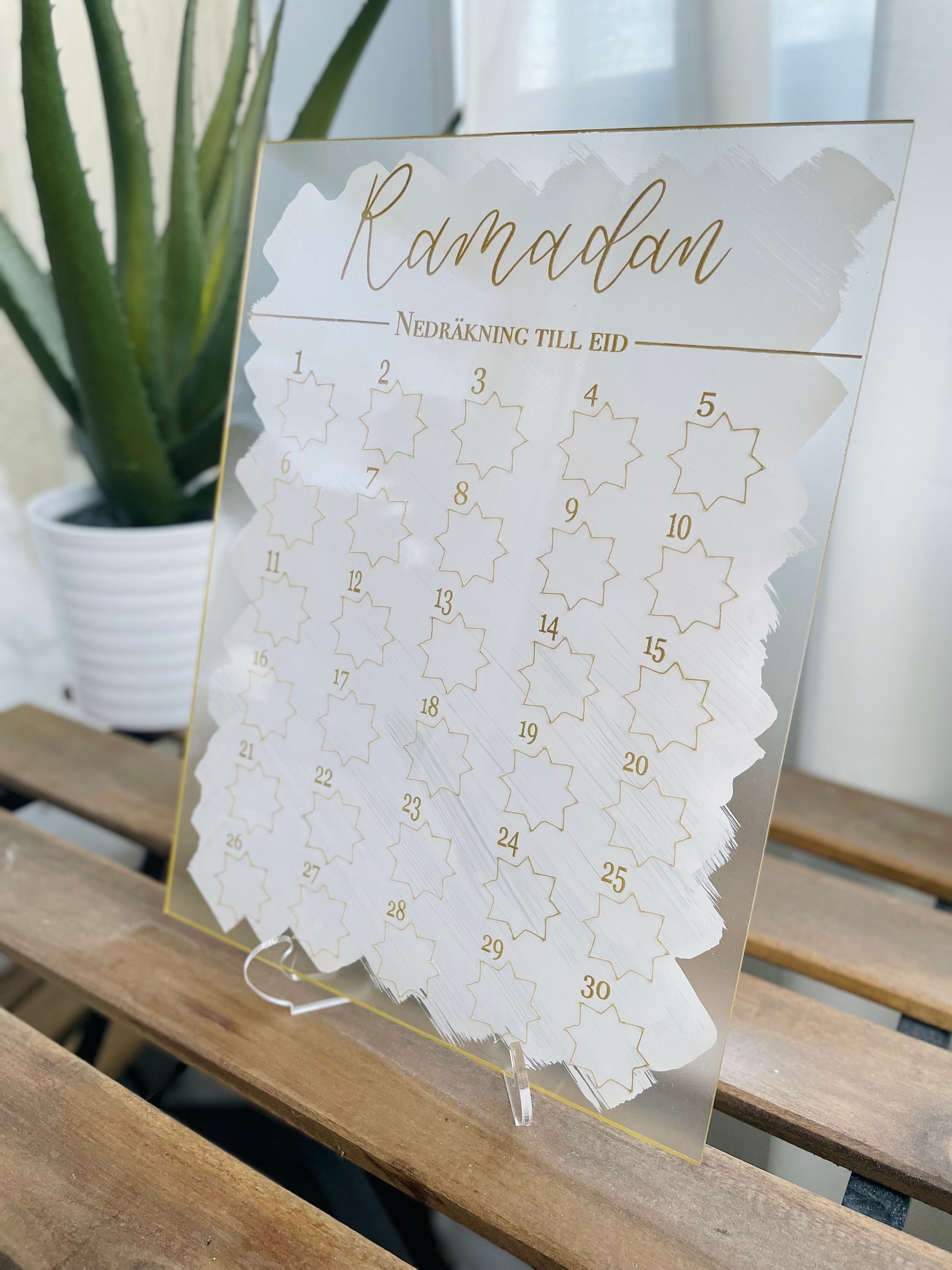 Ramadan Countdown Calendar transparent Acrylic Glass Ramadan Planner ...