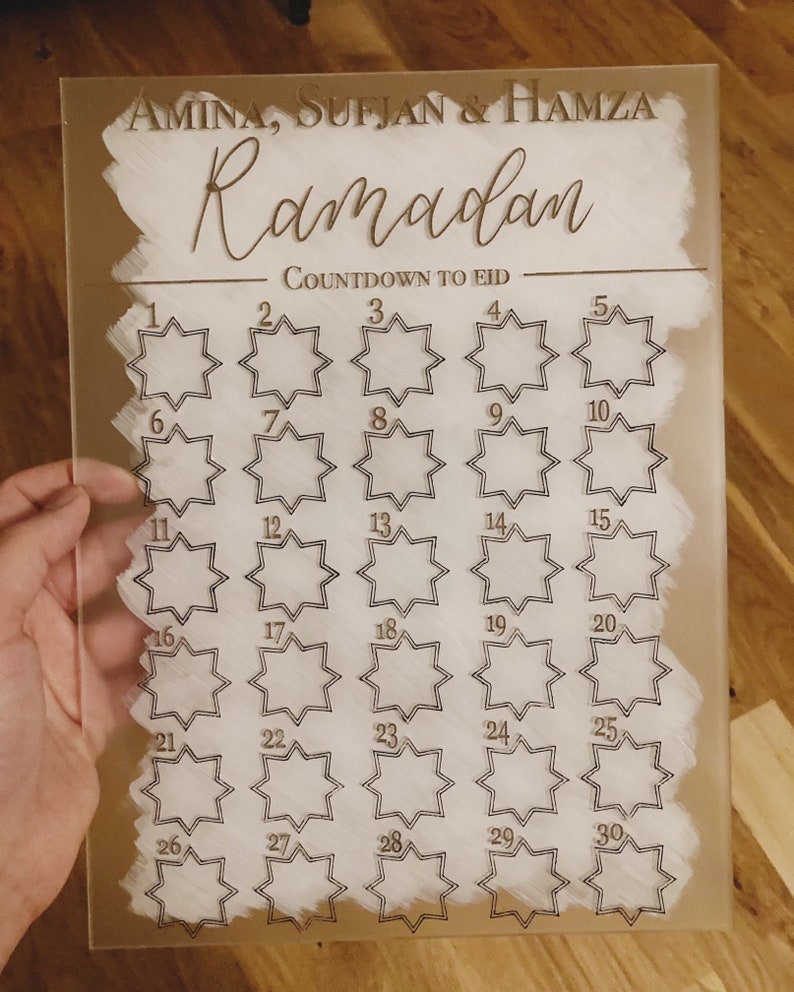 Ramadan Countdown Calendar transparent Acrylic Glass Ramadan - Etsy
