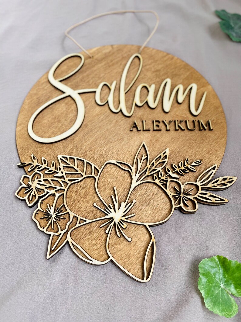 Islamic Door Sign Arabic Art Door Hanger Asalam Aleykum أسلم - Etsy