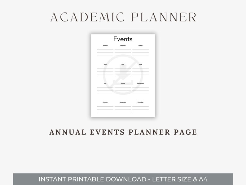 Academic Planner Printable PDF 39 Pages, 2023 August to 2024 December ...
