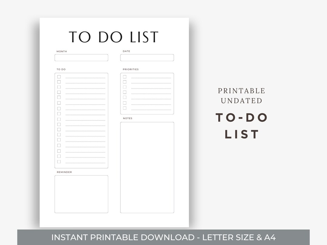 Personal to Do List, Daily Weekly Task, Task Management, Daily Schedule ...