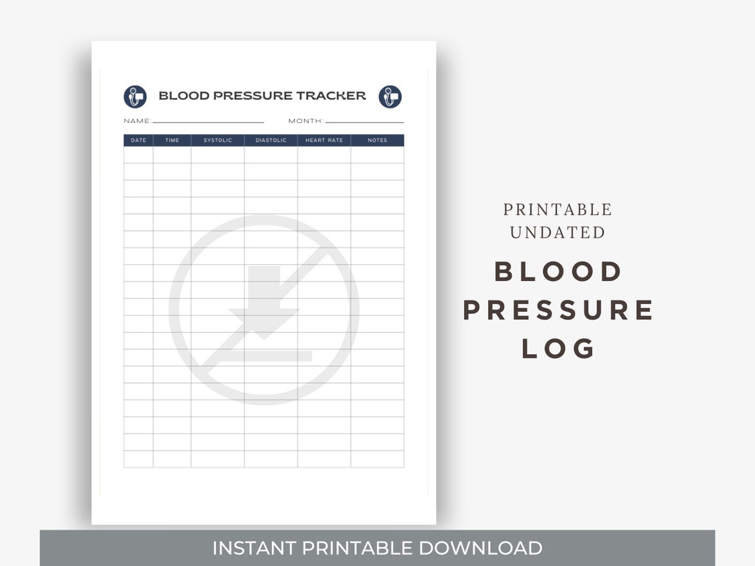 Blood Pressure Log, Heart Rate, High Blood Pressure, Medical Tracker ...