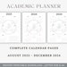 Academic Planner Printable PDF 39 Pages, 2023 August to 2024 December ...