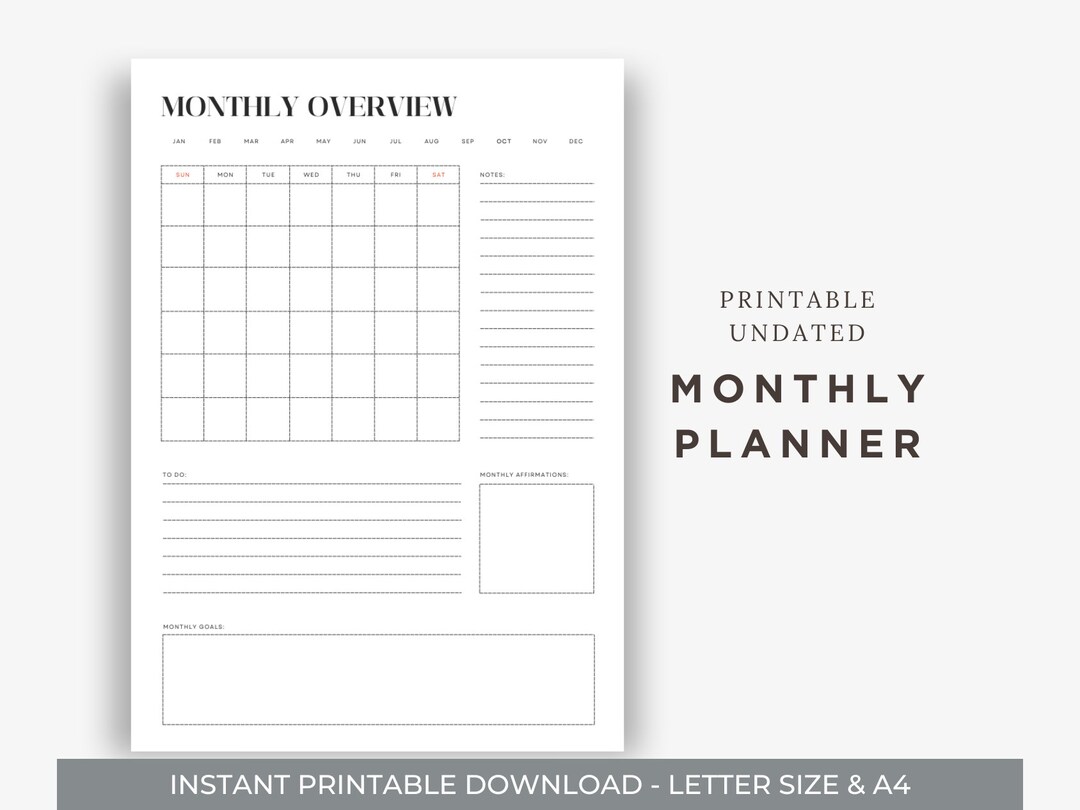 Calendario mensual imprimible con notas, lista de tareas pendientes ...
