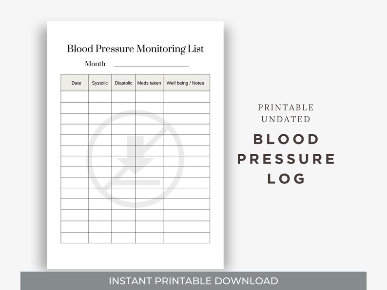 Hypotension Tracker, Heart Healthy Log, BP Tracker, Blood Pressure ...