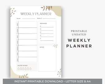 Minimalist Weekly Schedule Planner Printable - Etsy