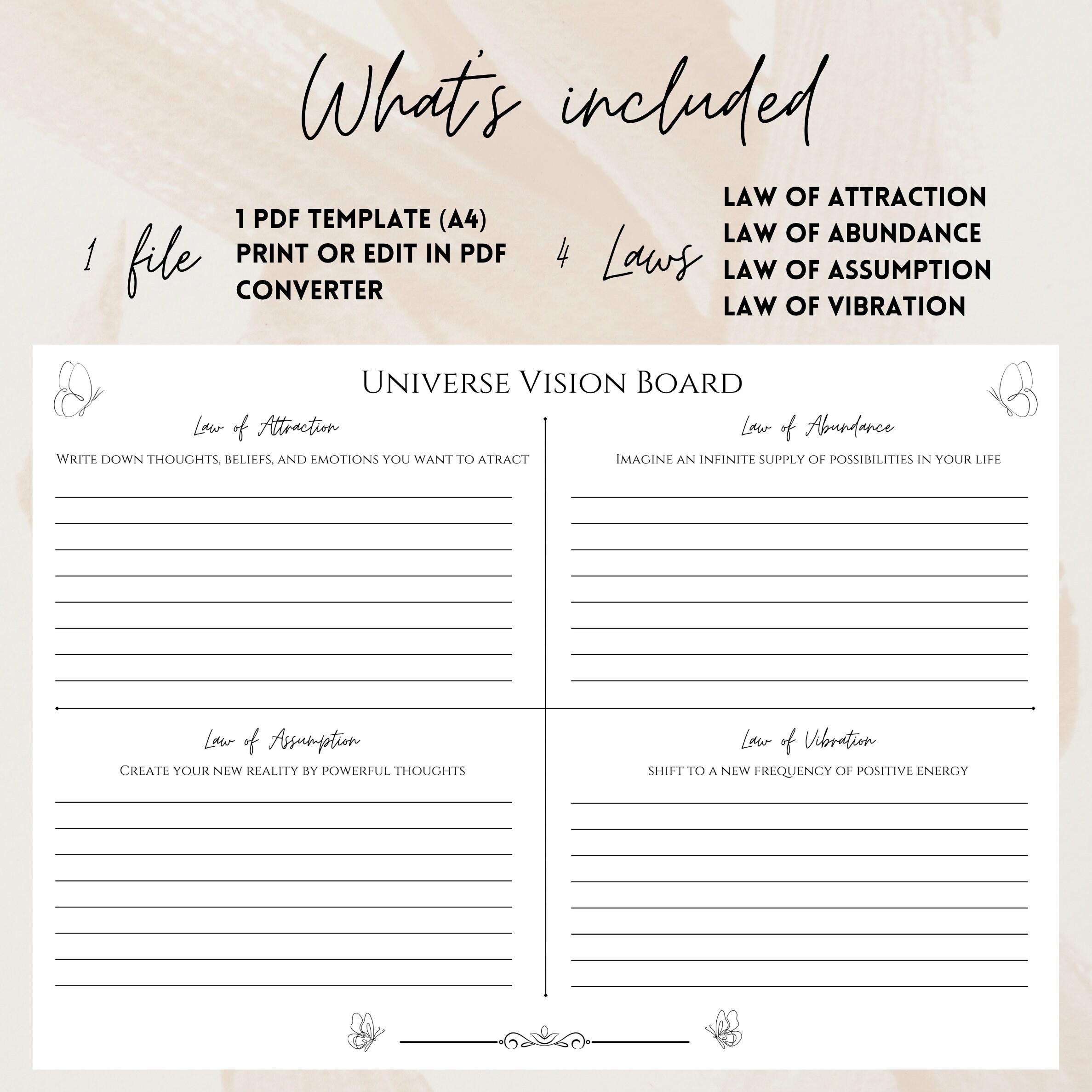 Universe Vision Board, Printable Vision Board, 2024 Vision Board ...