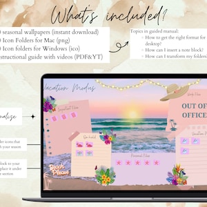 Desktop Organizer, Summer Wallpaper, Mac & Windows, Digital Wallpaper ...