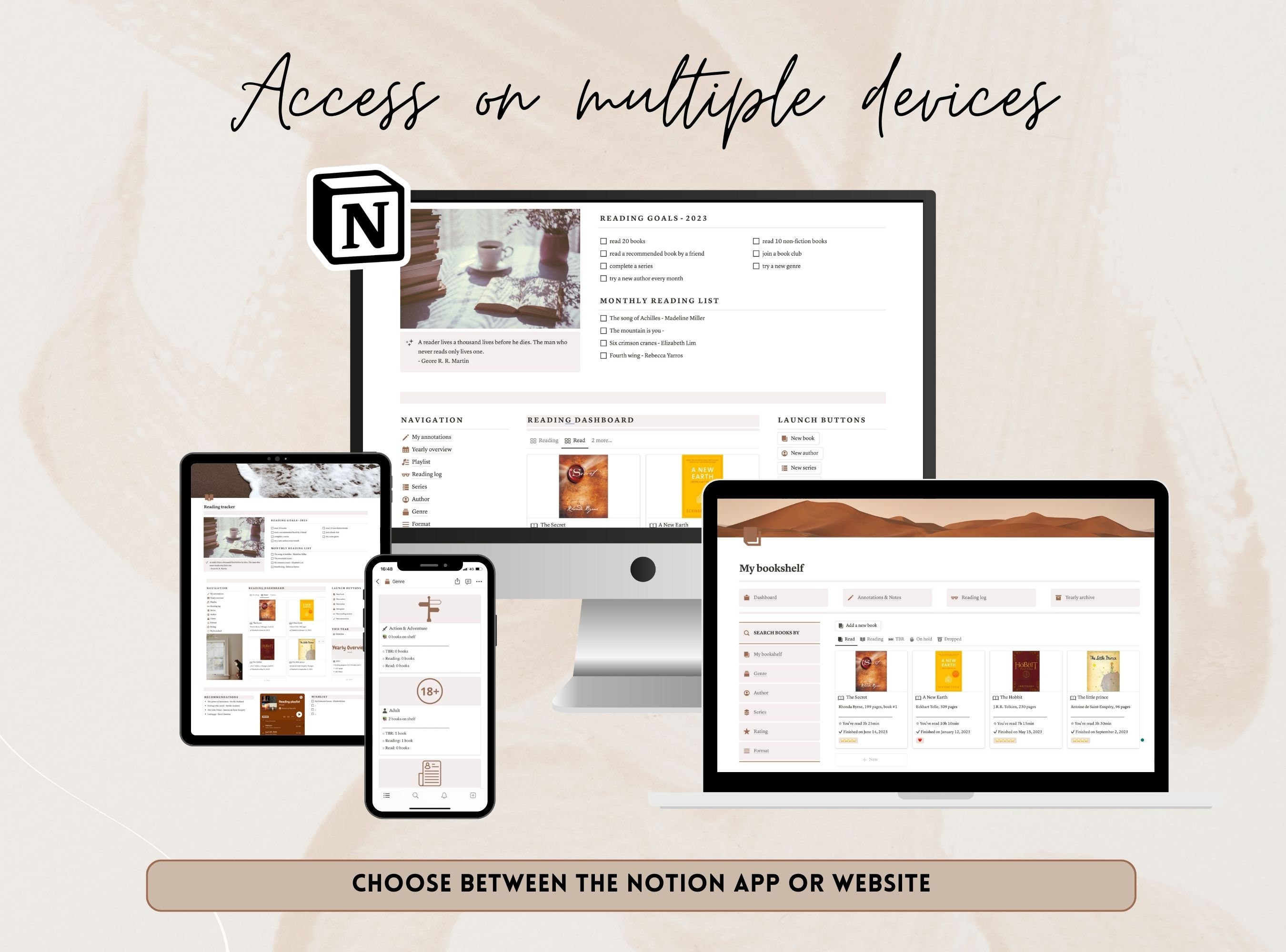 2024 Digital Notion Reading Tracker Template I Reading Log Journal I ...