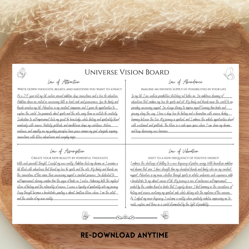 Universe Vision Board, Printable Vision Board, 2024 Vision Board ...