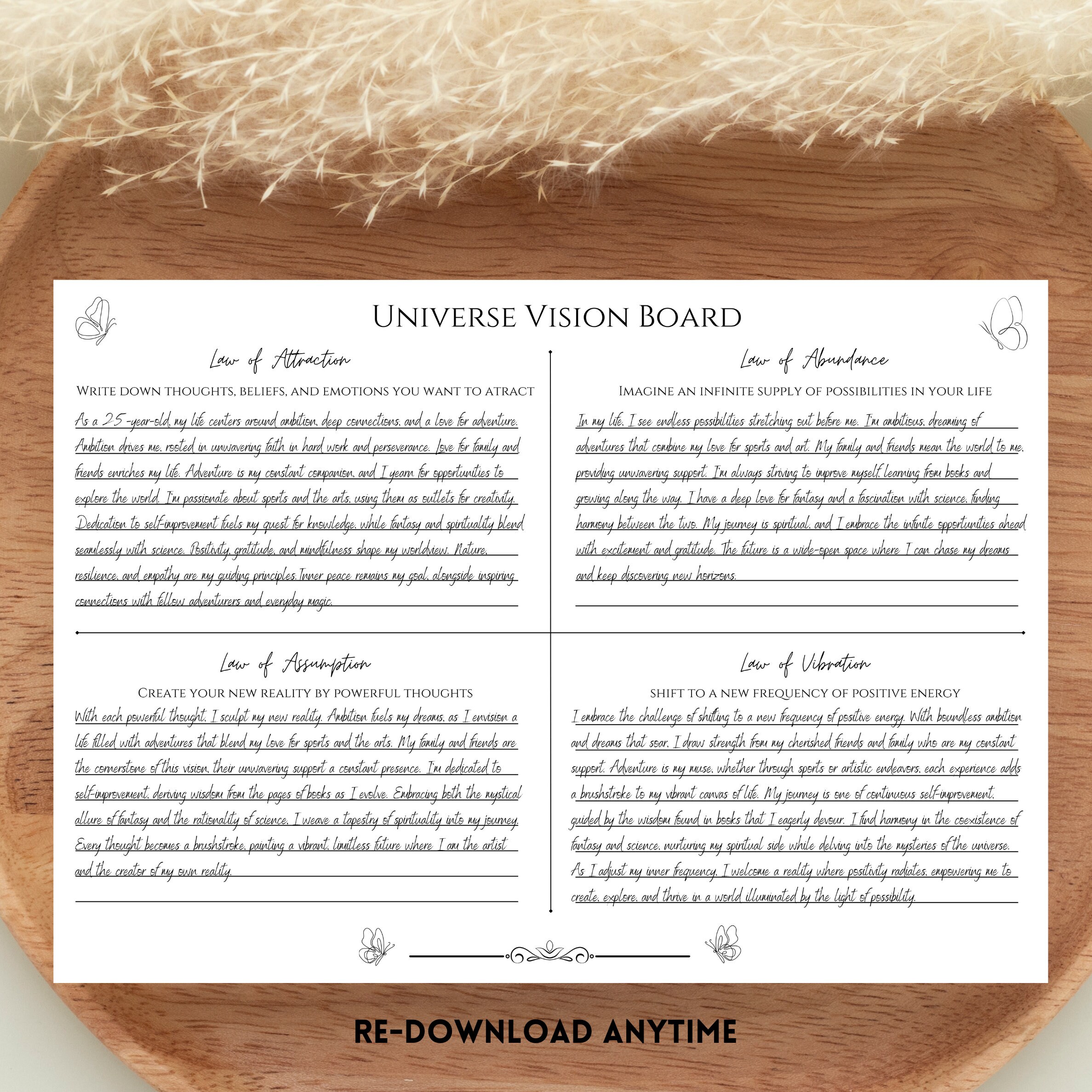 Universe Vision Board, Printable Vision Board, 2024 Vision Board ...
