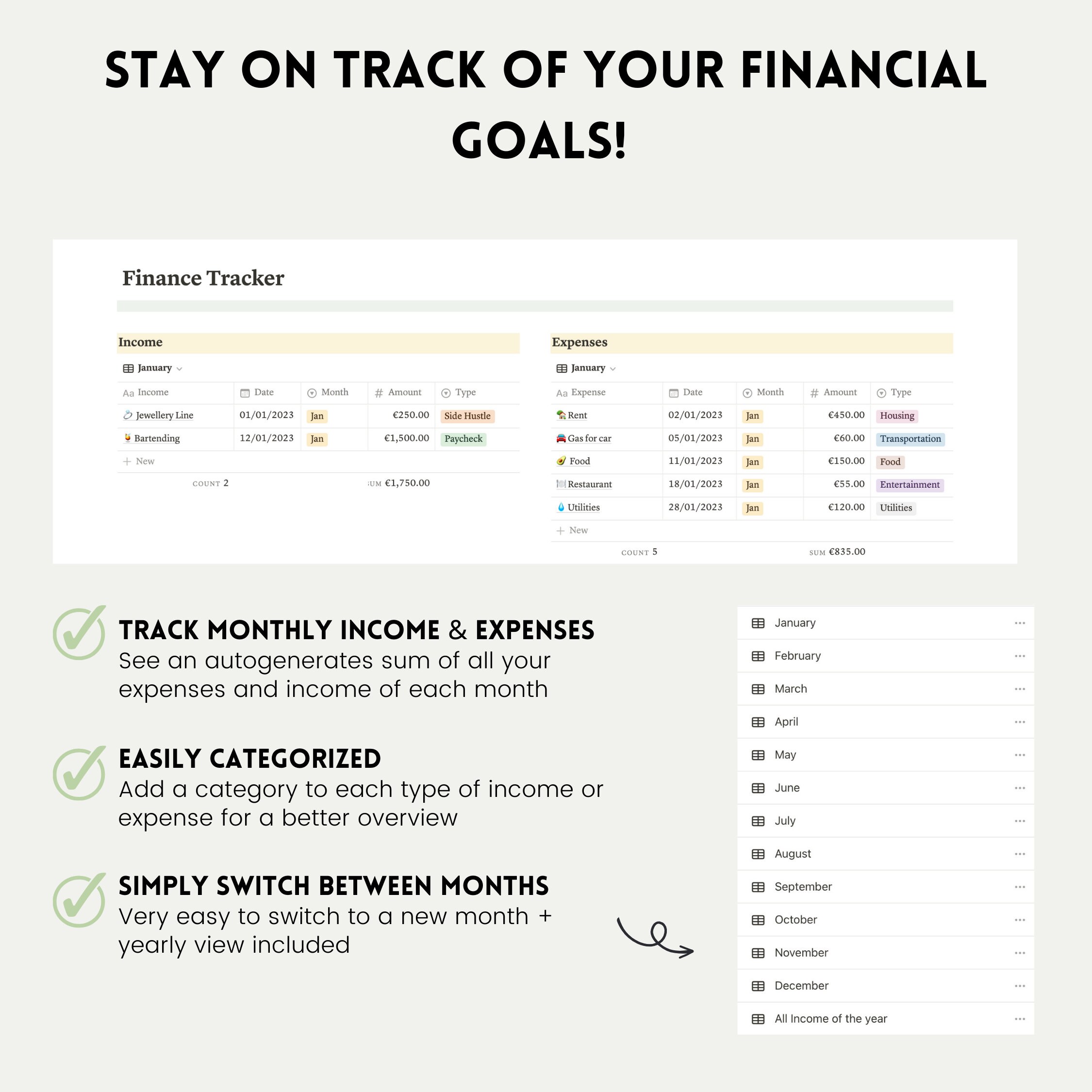 2023 Notion Finance Tracker, Digital Notion Template, Financial Planner ...