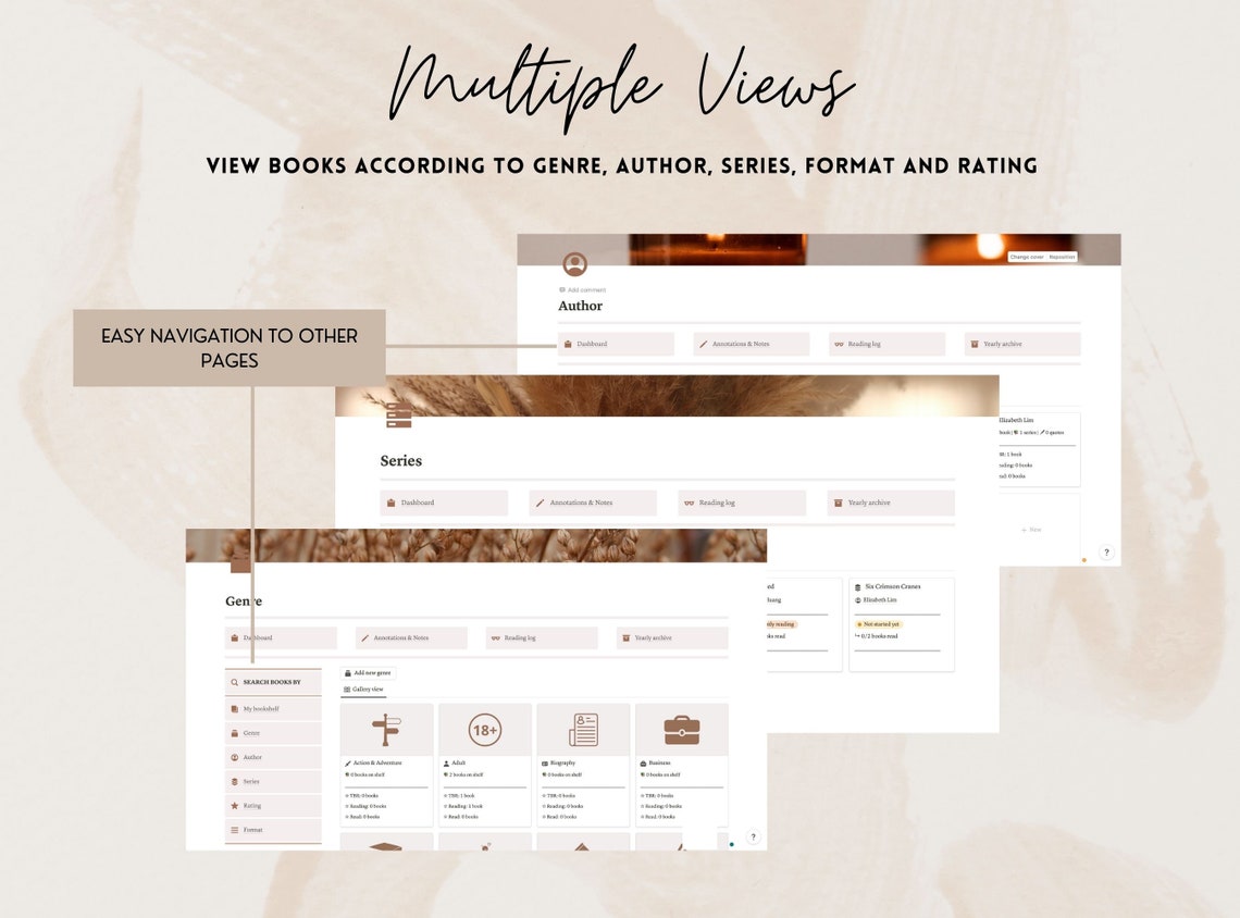 2024 Digital Notion Reading Tracker Template I Reading Log Journal I Digital Library I Aesthetic ...