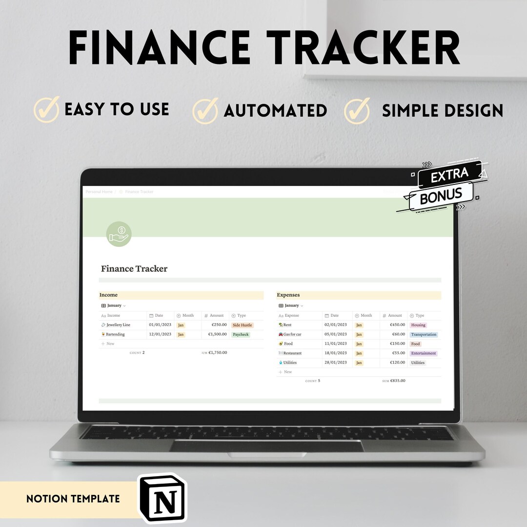 2023 Notion Finance Tracker, Digital Notion Template, Financial Planner ...