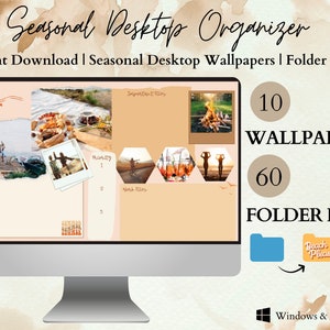 Desktop Organizer, Summer Wallpaper, Mac & Windows, Digital Wallpaper ...