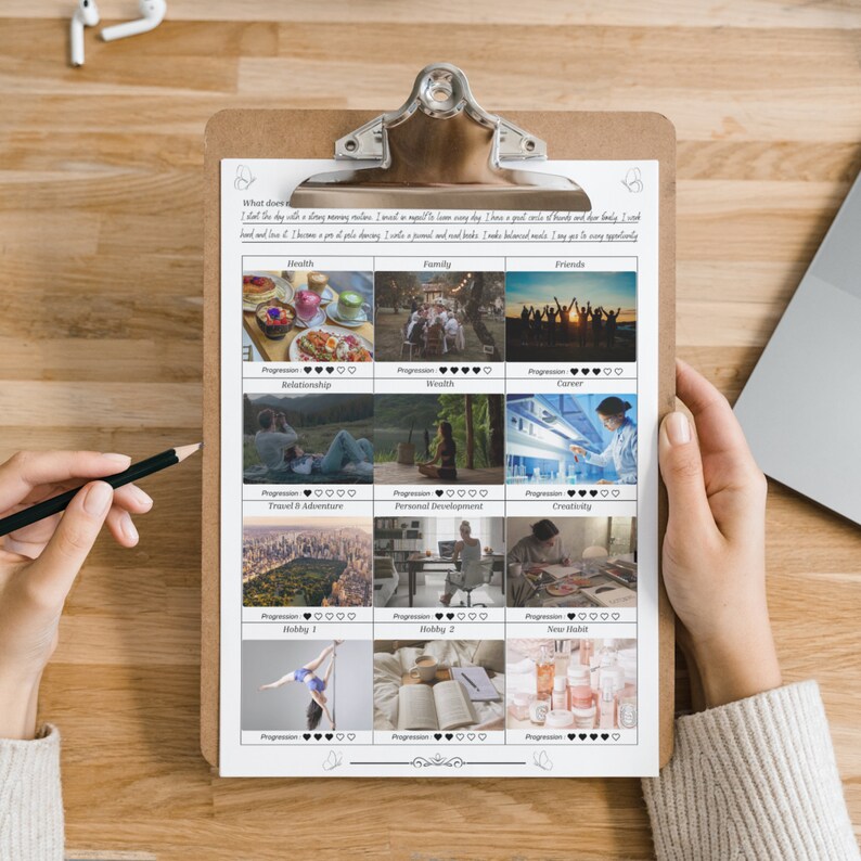 2024 Progression Vision Board, Editable Canva Vision Board, 2024 Vision ...