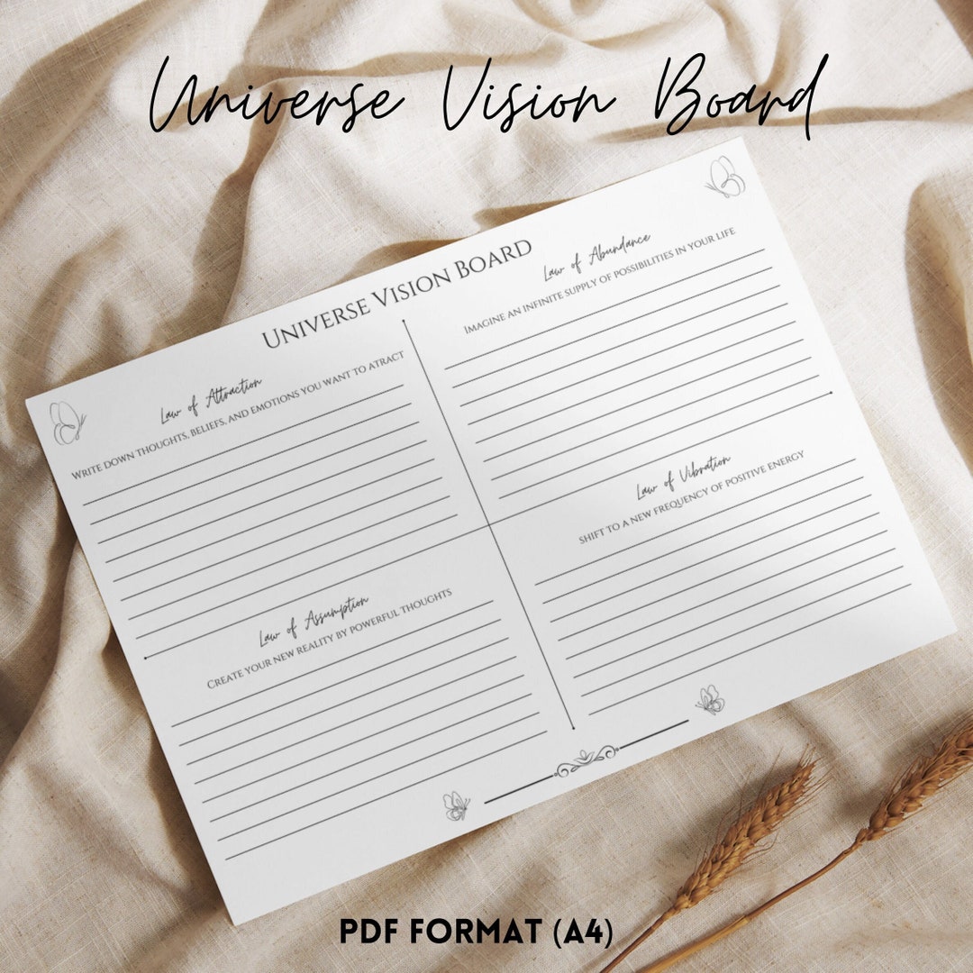 Universe Vision Board, Printable Vision Board, 2024 Vision Board ...
